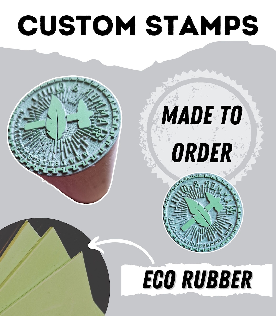 Custom Eco Rubber Stamp - Etsy UK