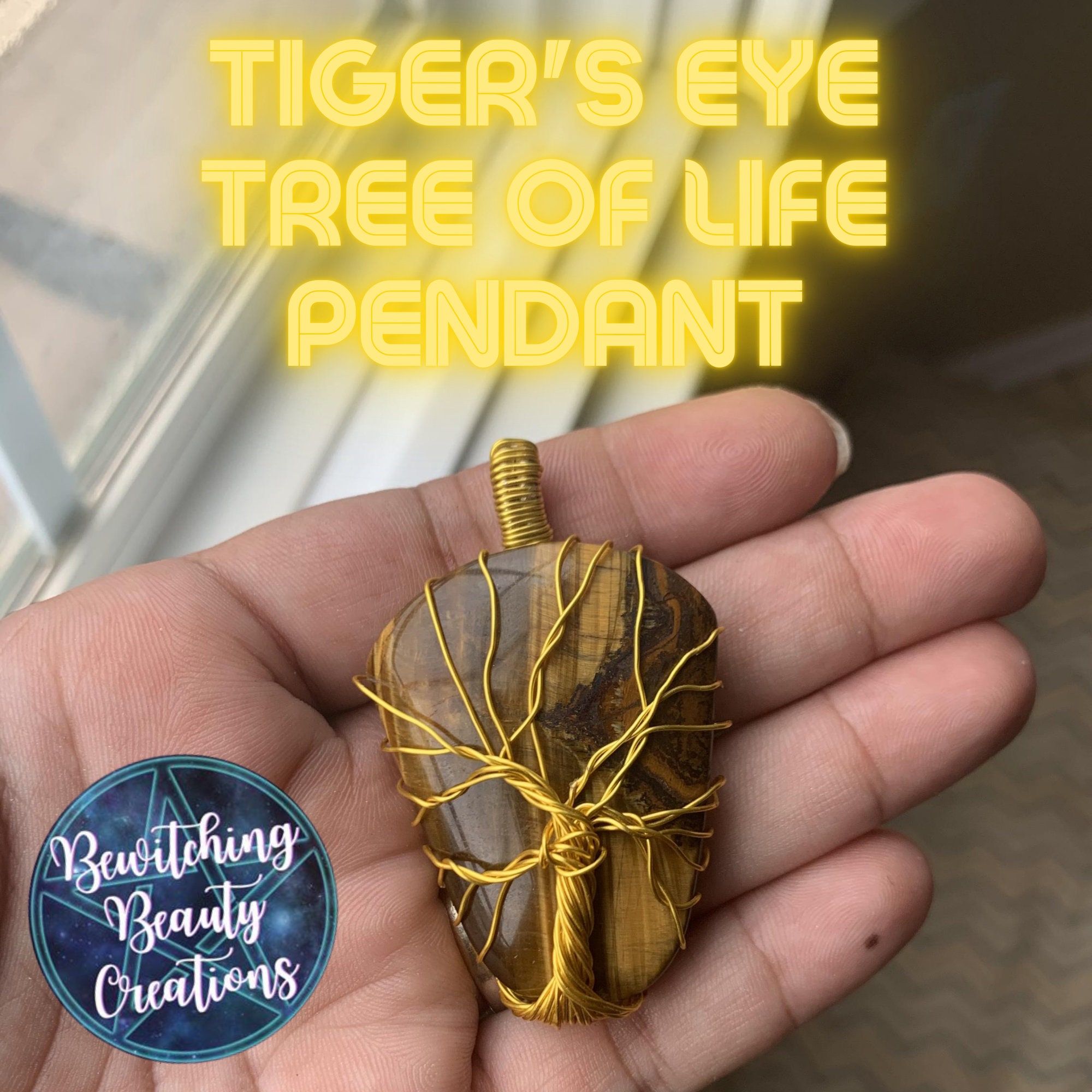 Tiger's Eye Tree of Life Pendant - Etsy