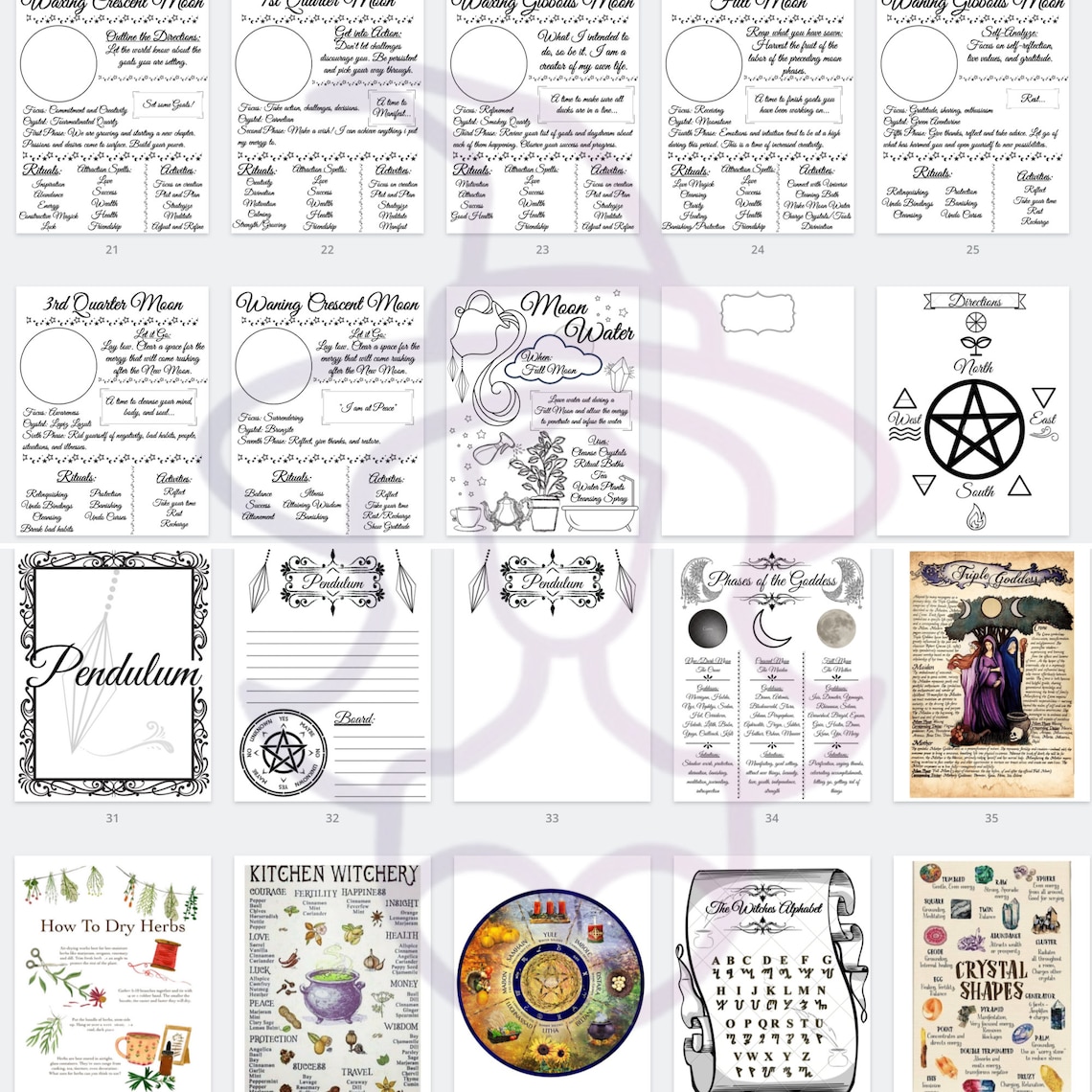Book of Shadows Digital Download Templates - Etsy