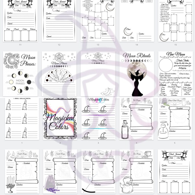 Book of Shadows Digital Download Templates - Etsy