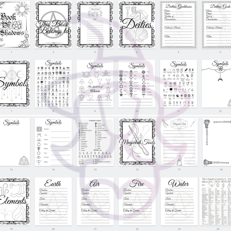 Book of Shadows Digital Download Templates - Etsy