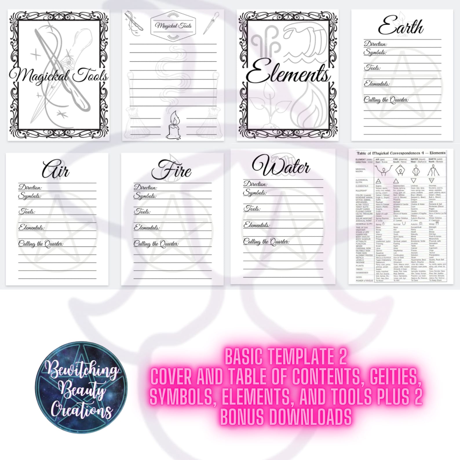 Book of Shadows Templates - Etsy