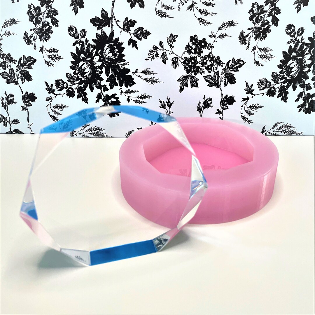 Deep Octagon Bevel Silicone Mold Shiny / Paperweight Square Silicone ...