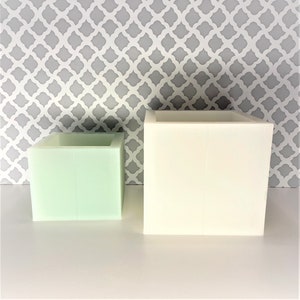 Deep Square Silicone Mold Shiny With Sharp Corners / Paperweight Square ...