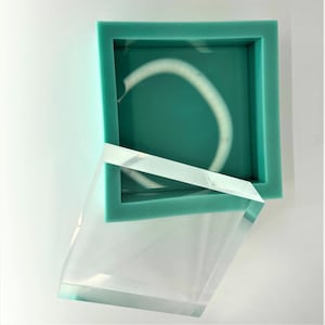 Deep Square Silicone Mold Shiny With Sharp Corners / Paperweight Square ...