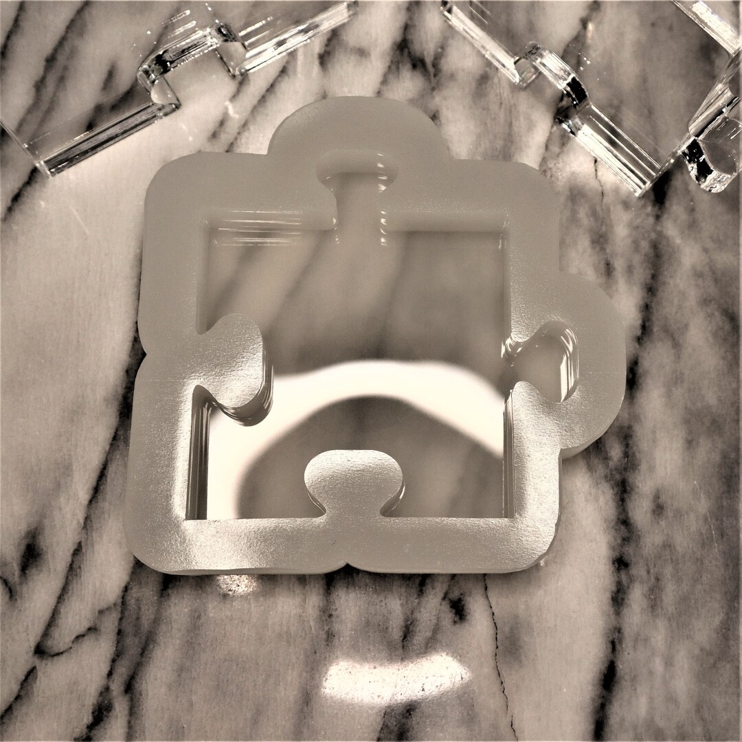 Deep Puzzle Piece Silicone Mold Shiny / Standing Puzzle Piece Silicone ...