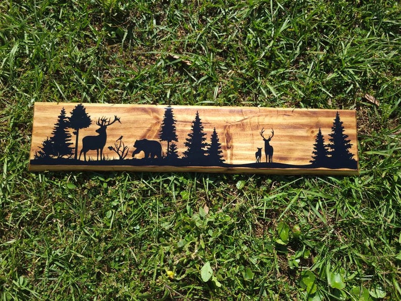 Rustic Silhouette Wall Decor - Etsy