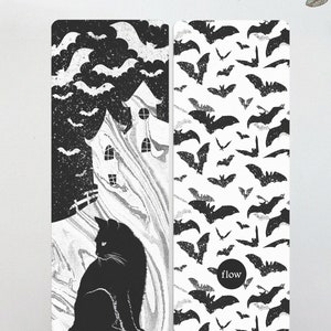 HALLOWEEN BOOKMARK - Black Cat Bookmark - Cat Bookmarks - Gothic ...