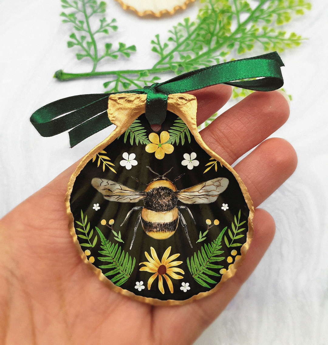 Bee Ornament - Handmade Christmas Ornament - Cottagecore Ornament - Bee ...