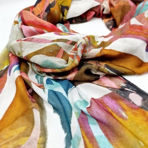 Colorful OVERSIZED SCARF, Modern Art Scarf, Designer Scarf, Printed ...