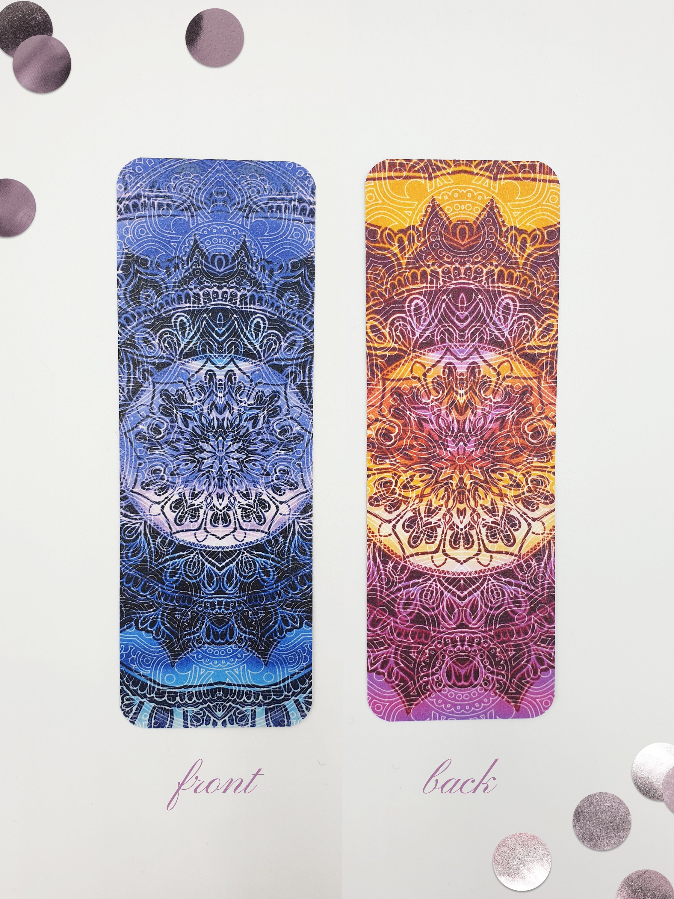 COLORFUL MANDALA BOOKMARKS - Handmade - Set of 2 - Ethnic Hippie ...