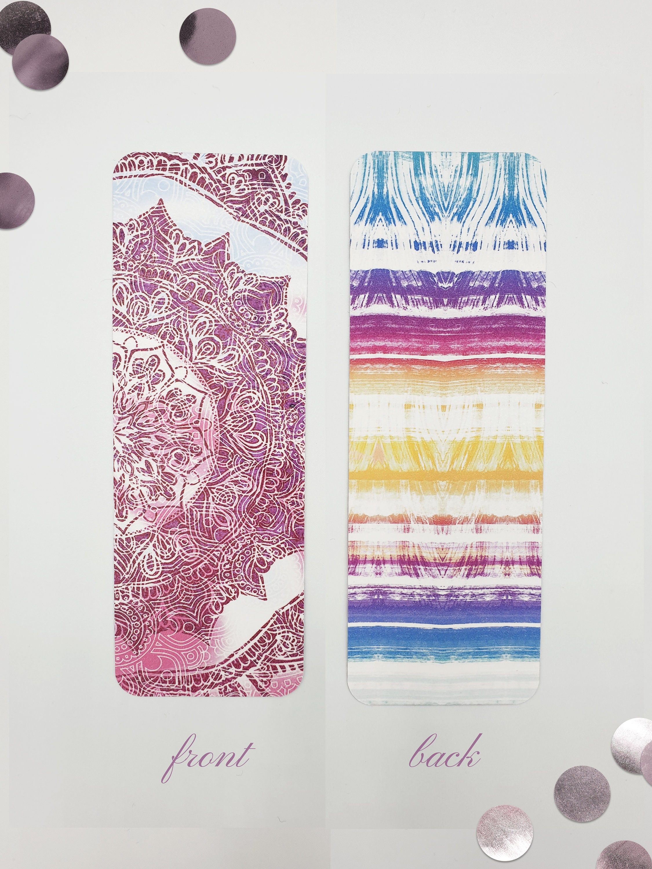 COLORFUL MANDALA BOOKMARKS - Handmade - Set of 2 - Ethnic Hippie ...