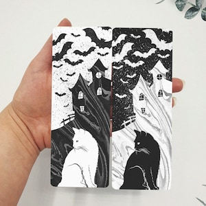 HALLOWEEN BOOKMARK - Black Cat Bookmark - Cat Bookmarks - Gothic ...