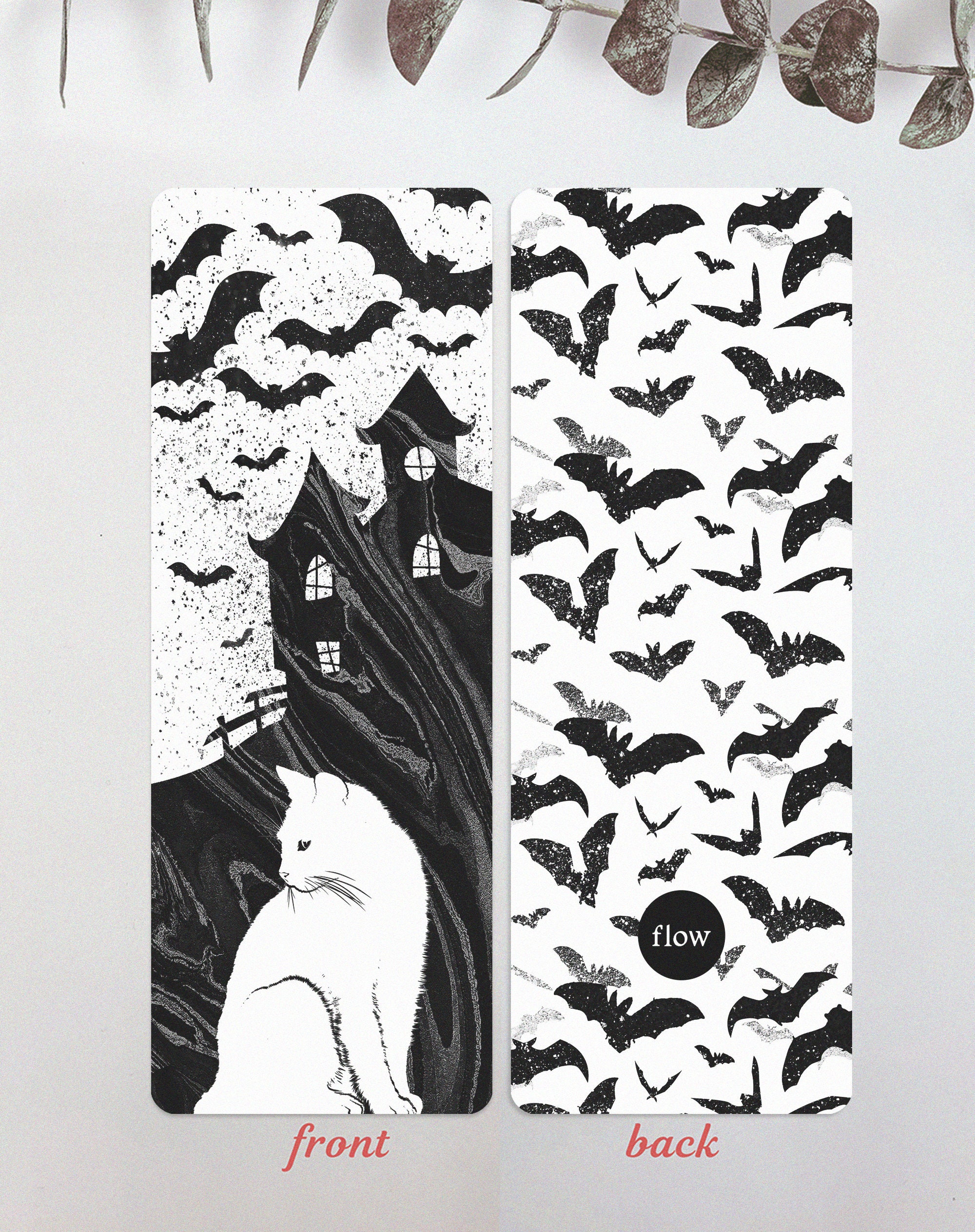 HALLOWEEN BOOKMARK Black Cat Bookmark Cat Bookmarks Gothic Bookmark ...
