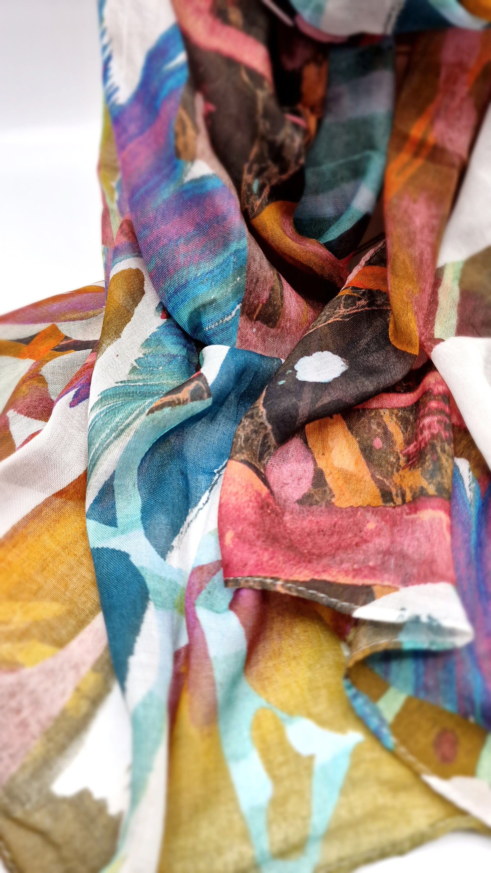 Colorful OVERSIZED SCARF, Modern Art Scarf, Designer Scarf, Printed ...