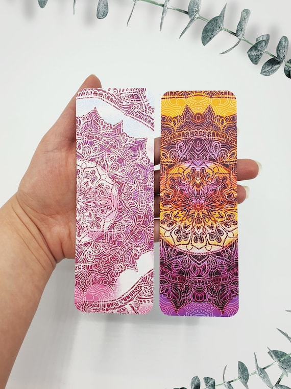COLORFUL MANDALA BOOKMARKS Handmade Set of 2 Ethnic | Etsy UK