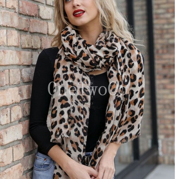 Leopard Print Scarf - Etsy