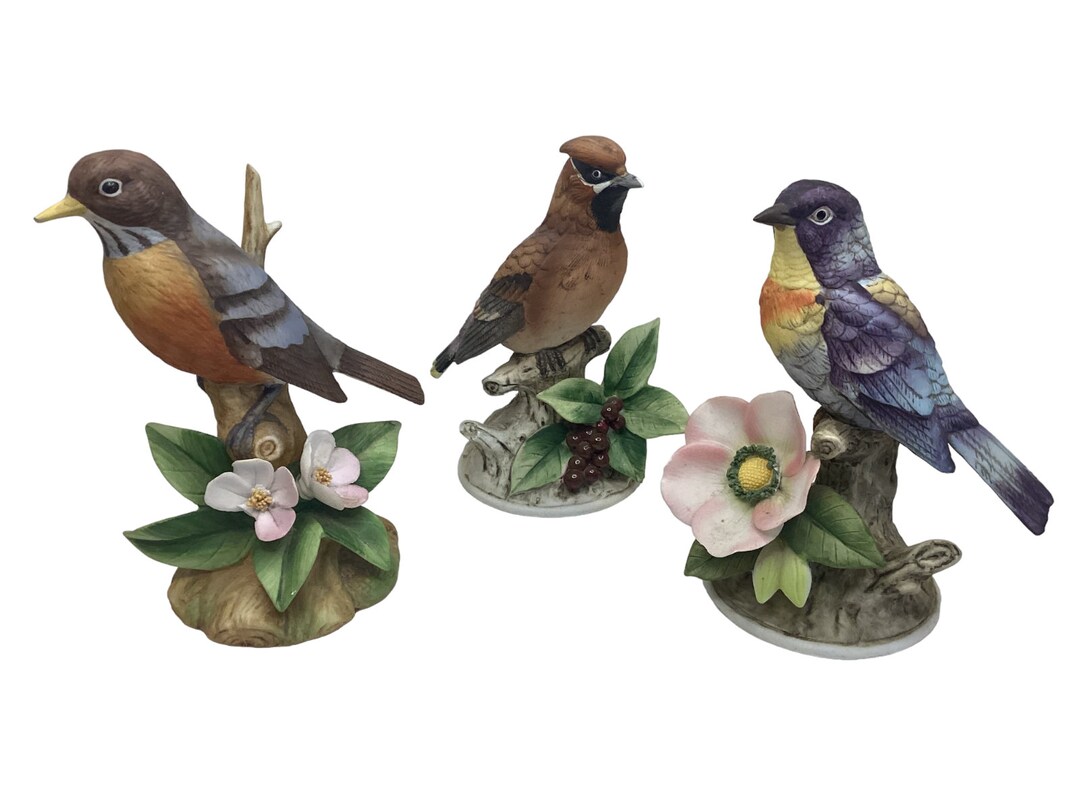 Vintage Andrea by Sadek Bird Collection Robin Cedar Waxwing, Parula ...