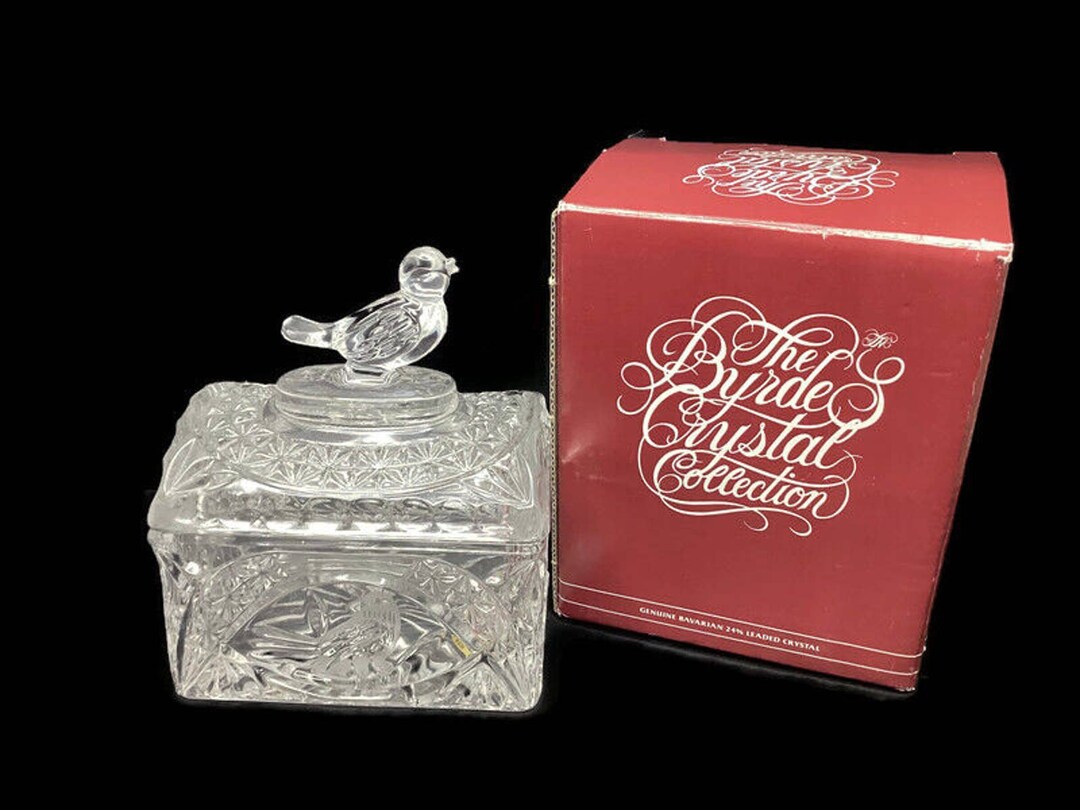 HOFBAUER Byedes Collection Crystal Trasure Trinket Box Bird 1983 ...
