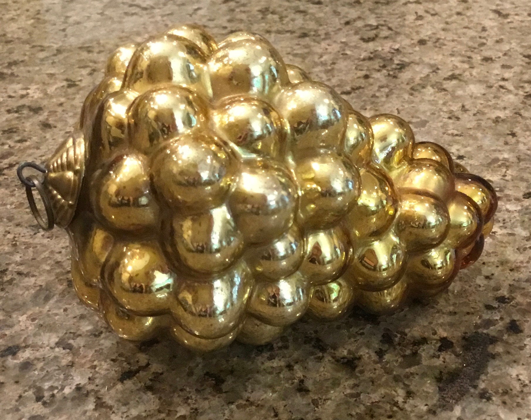 Antique German Kugel Grape Cluster Ornament - Gold Grape Bunch - Made ...