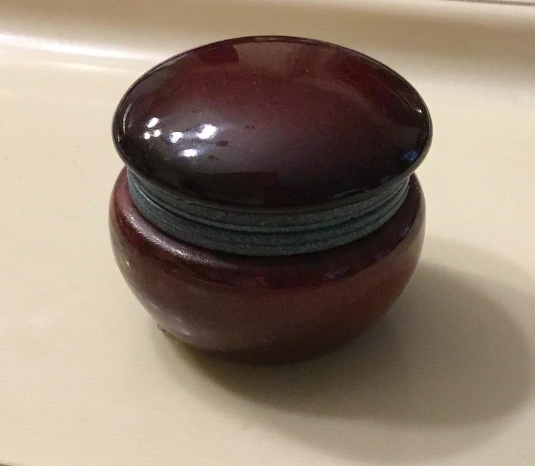 Vintage Italian Red Alabaster Trinket Box - Hand Carved Ring Box - Made ...