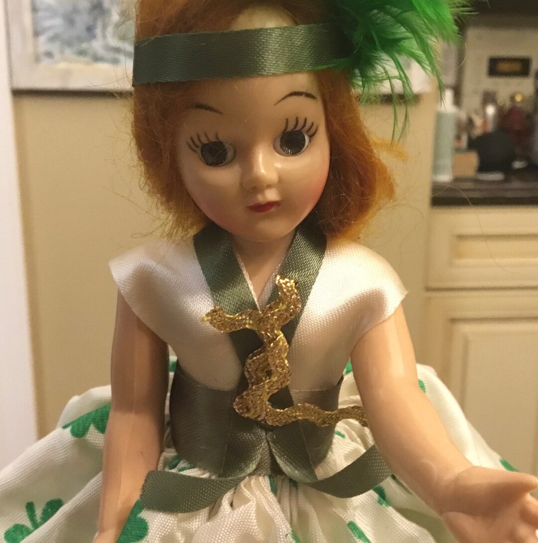 Vintage Flapper Girl Blinking Eyed Doll Irish Belle With Shamrock Dress ...