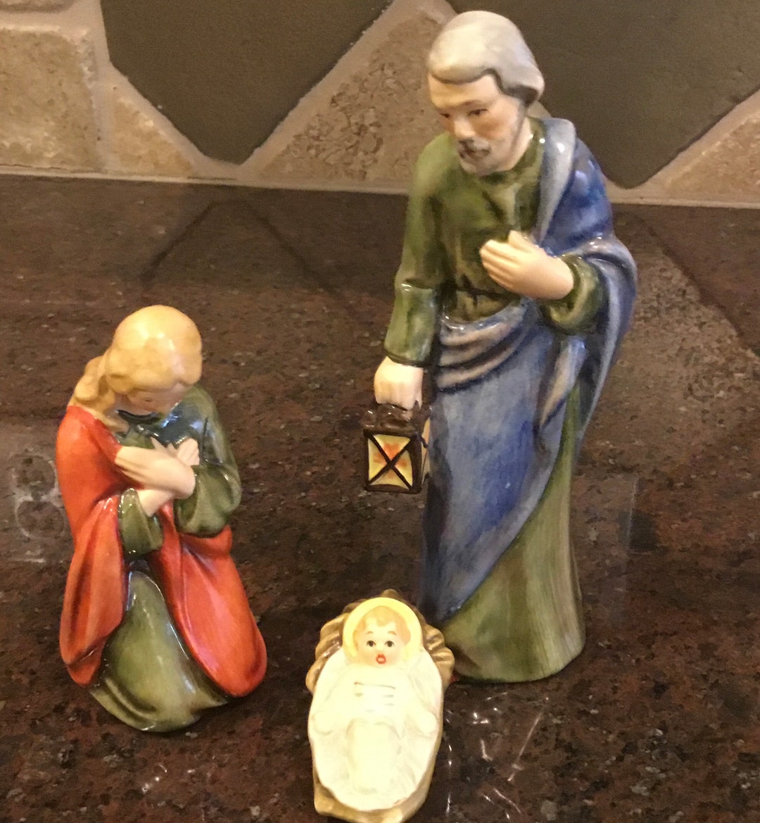 MCM Porcelain Nativity Set - Goebel West Germany Holy Family - Set of 3 ...