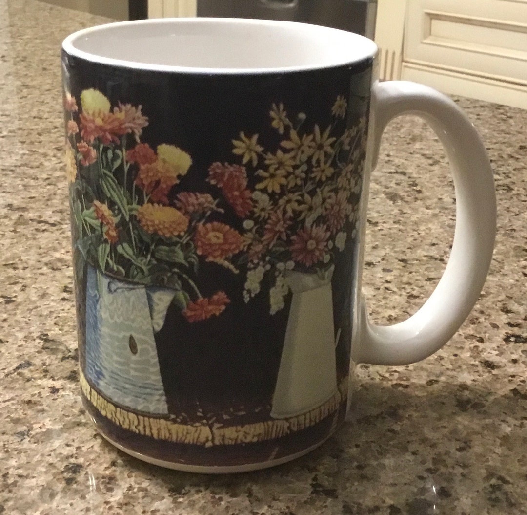 Vintage Bob Timberlake Coffee Mug Signed Mug Florals in Pots 1988 - Etsy