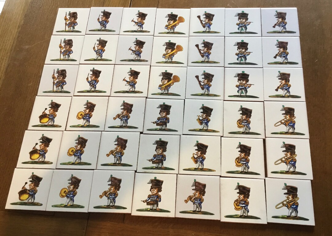 Mid Century Spanish Terra-cotta Wall Tiles - Spanish Marching Band ...