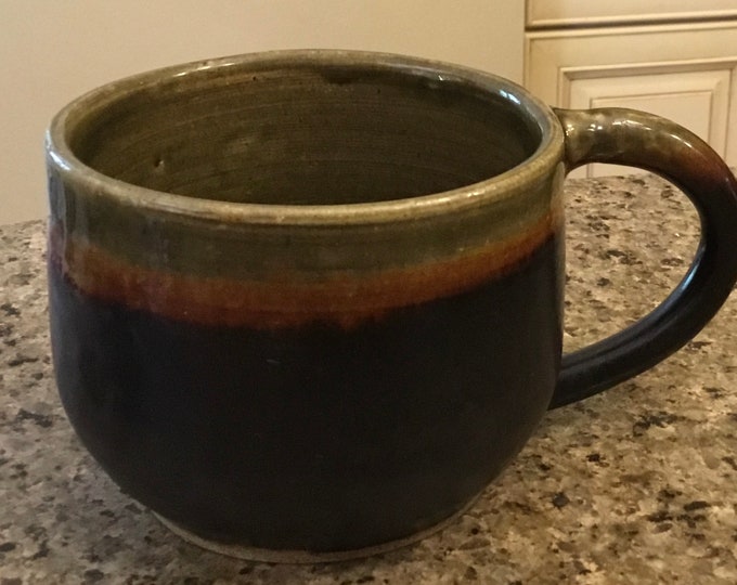 Rustic Artisan Hand Thrown Pottery Country Kitchen Coffee Mug - Browns ...