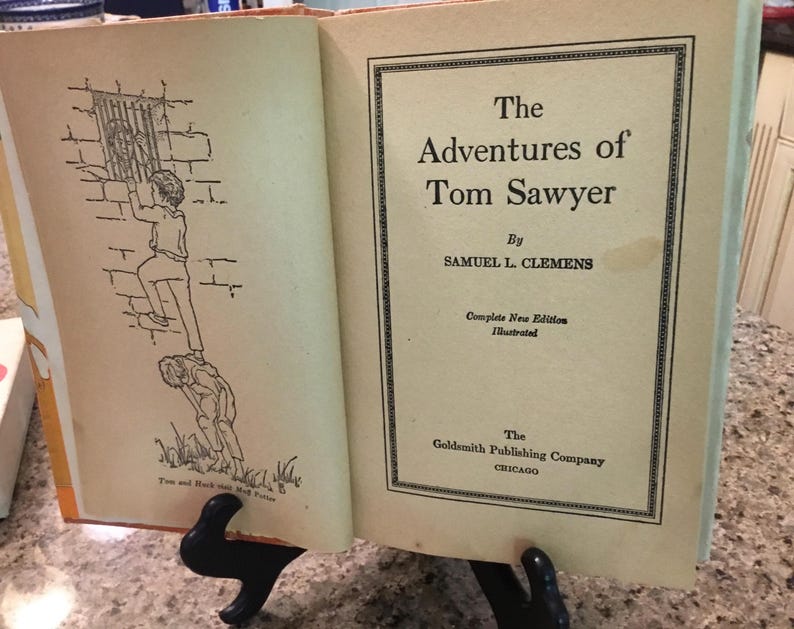 Vintage Hard Cover Illustrated the Adventure of Tom Sawyer by Samuel ...