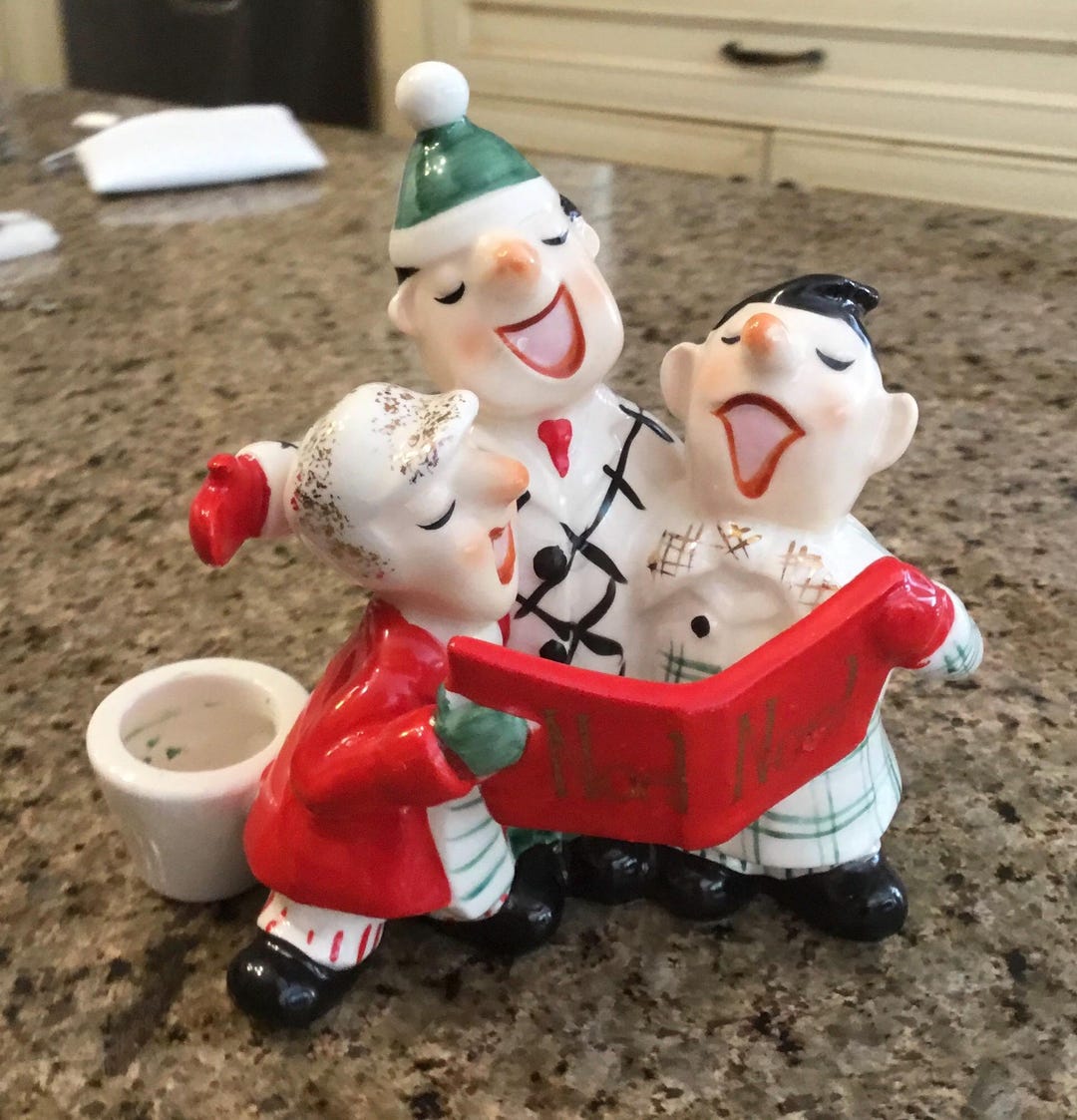 Vintage Holt Howard - Christmas Caroler Trio Candle Holder - Rare ...