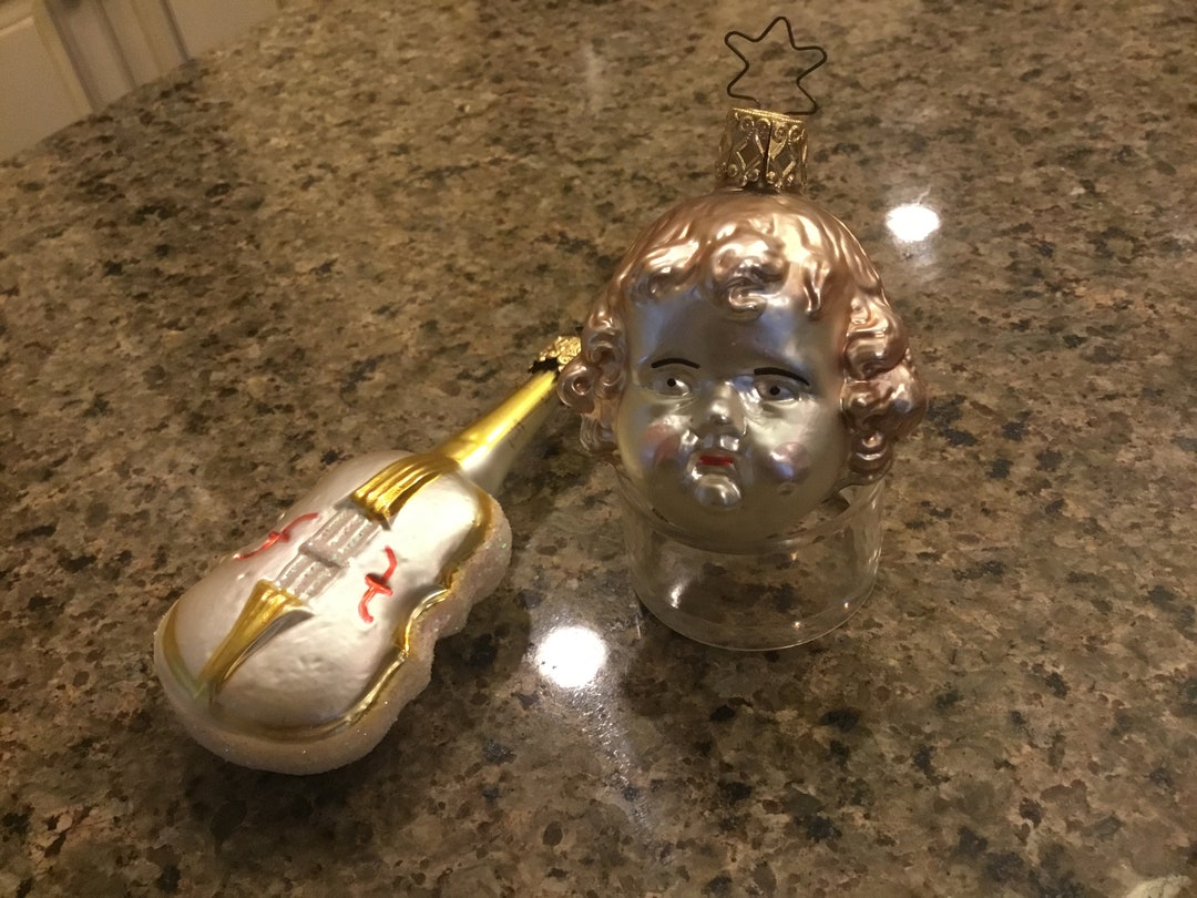 Vintage Inge Mercury Glass Ornaments - West German Christmas Angel and ...