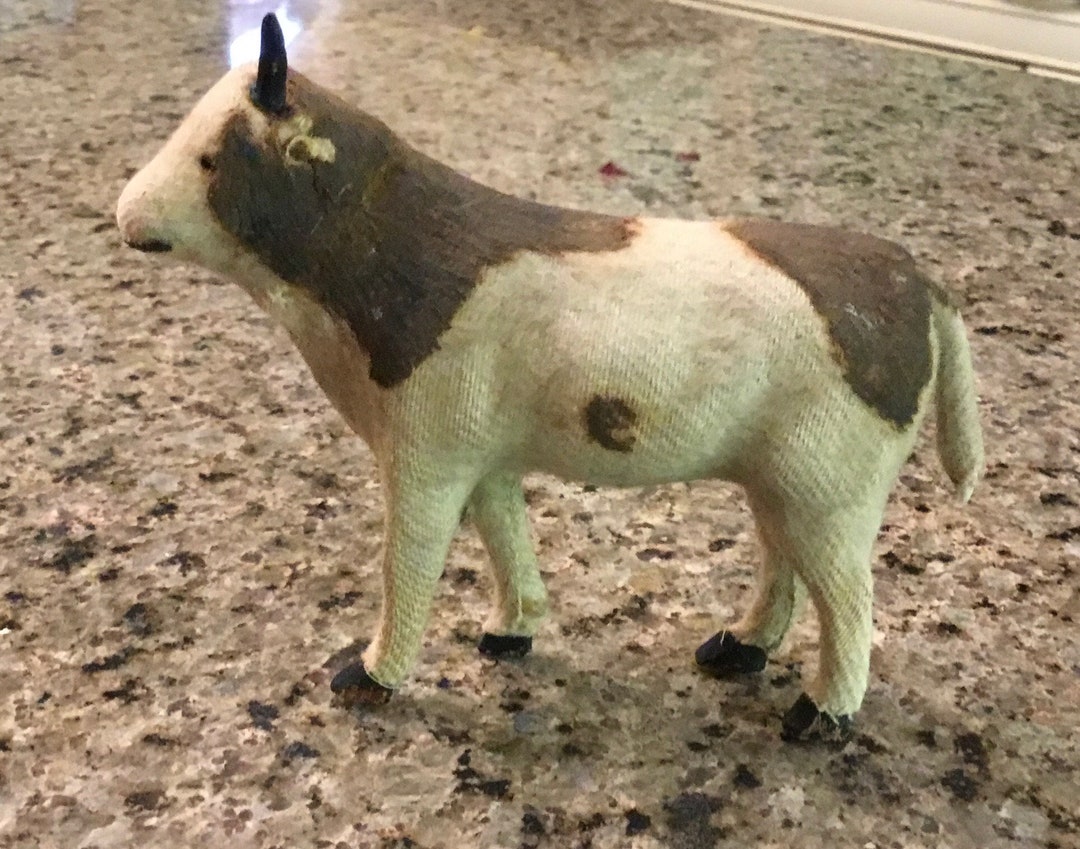 Antique German Putz Farm Yard Animal Cow 1800s - Etsy