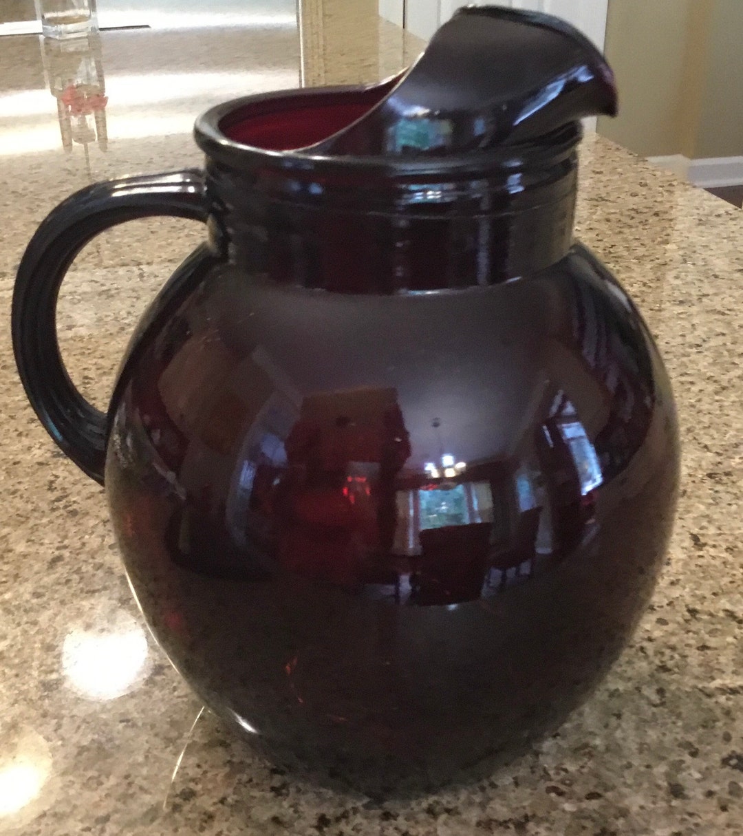 Vintage Anchor Hocking Ruby Red Iced Tea Pitcher 1950s - Etsy