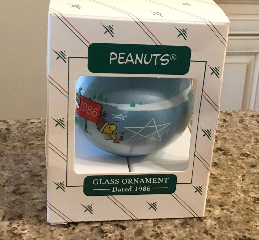 Peanuts Snoopy Ornament - Hallmark Keepsake Glass Ball - Teardrop Shape ...