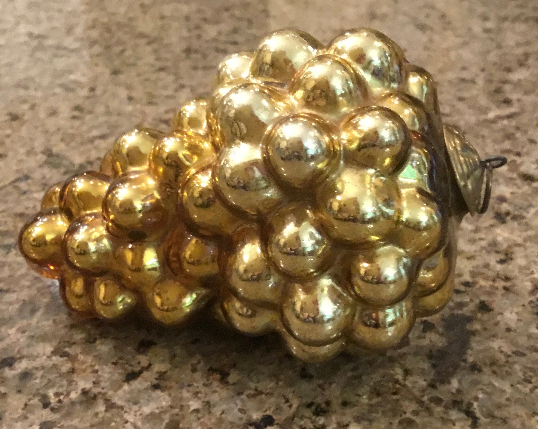 Antique German Kugel Grape Cluster Ornament - Gold Grape Bunch - Made ...