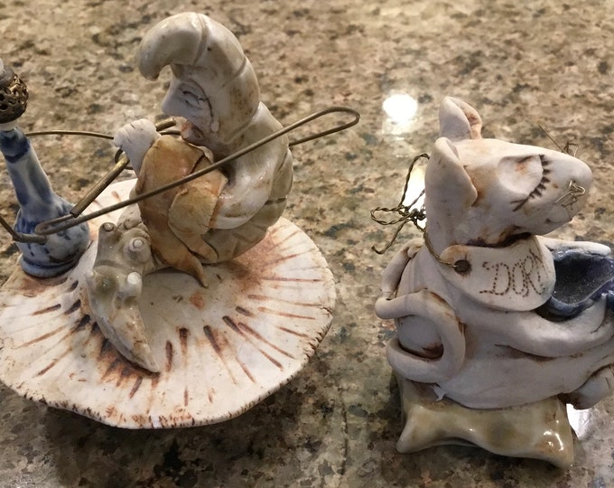 Alice in Wonderland Art Pottery Figurines - the Caterpillar and the ...
