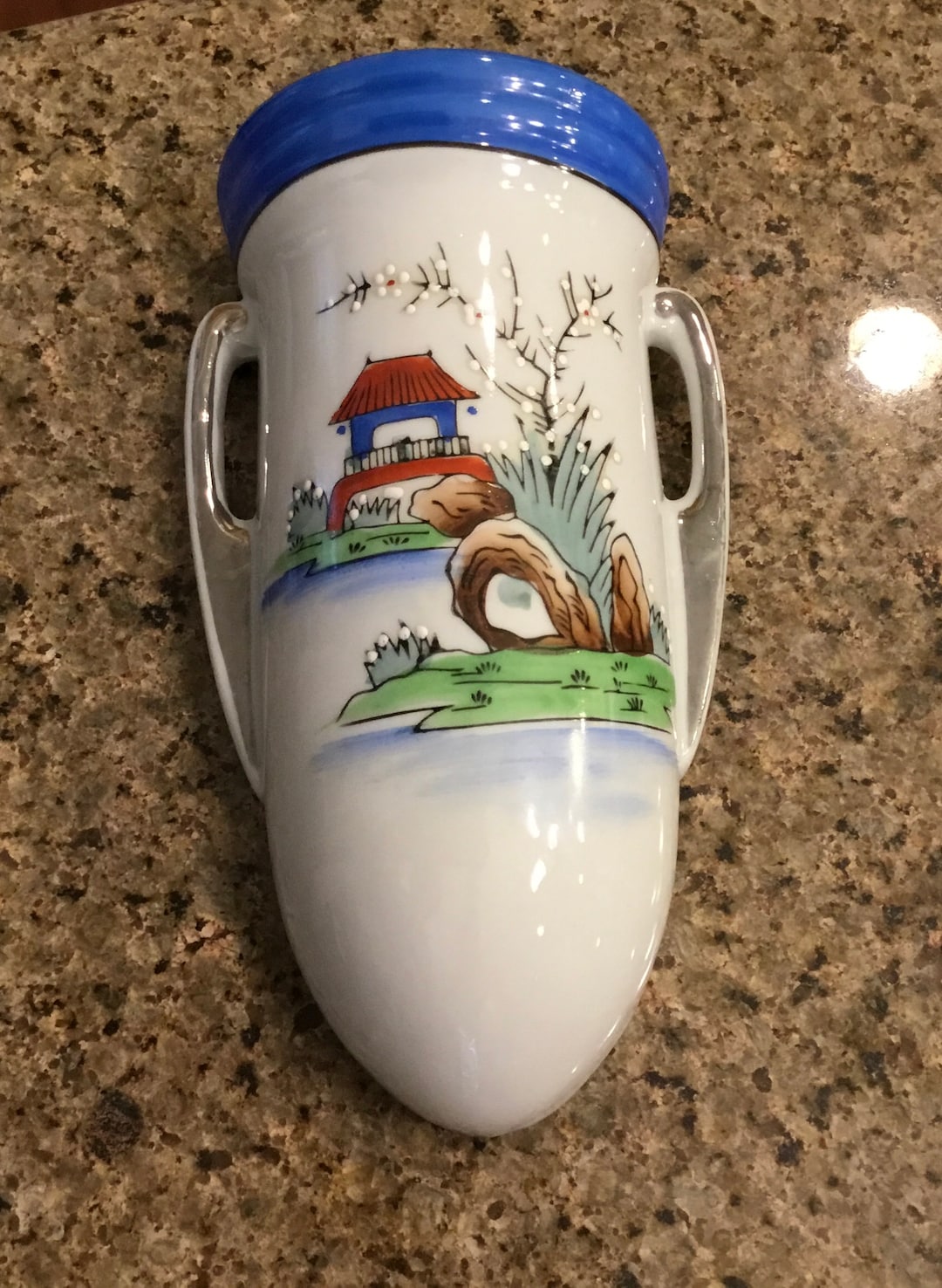 Vintage Chikusa - Gold Castle Japan - Hand Painted Cherry Blossom Wall Planter - 1950’s - Etsy