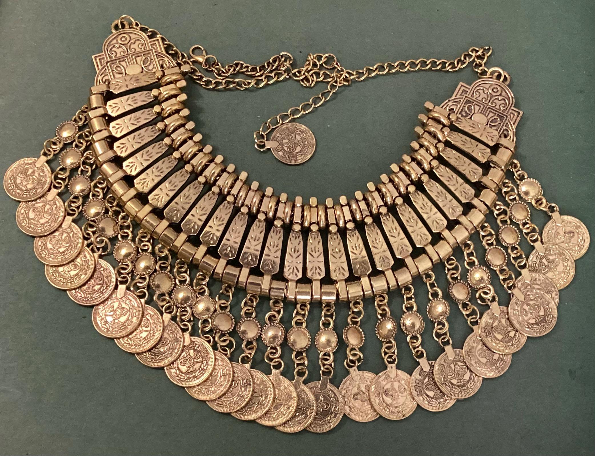 Retro Bohemian Brass Coin Collar Necklace - Etsy