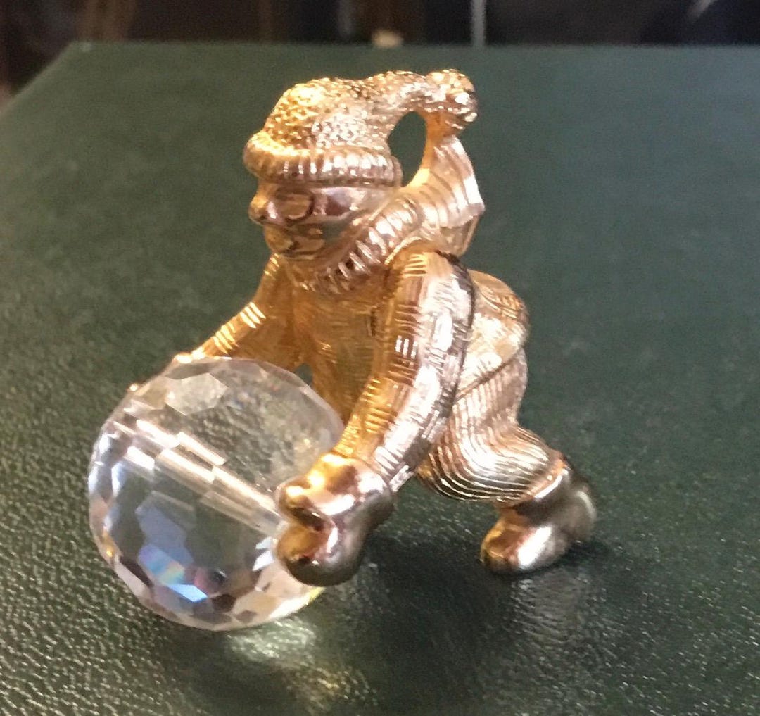 Swarovski Crystal Snowball Fun Gold Tone Pendant With Crystal Ball - Etsy