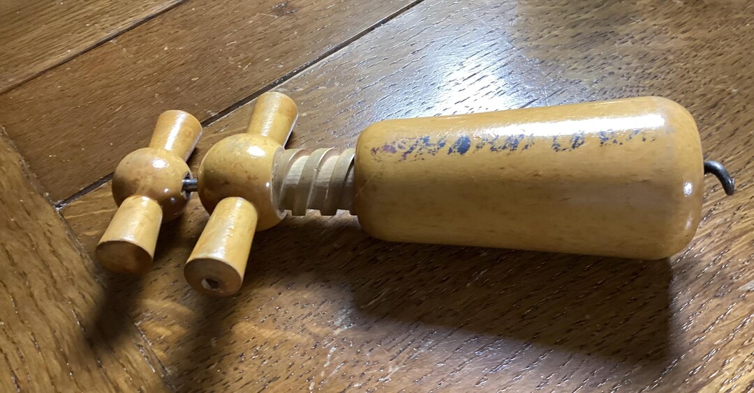 1950’s Wooden Continuous Pull Corkscrew - Reverse Helix Mechanism - Mid ...