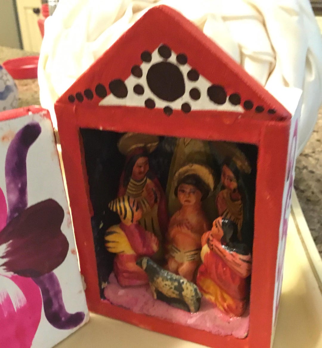 Vintage Peruvian Nativity in a Box - Hand Made Terracotta Folk Art ...