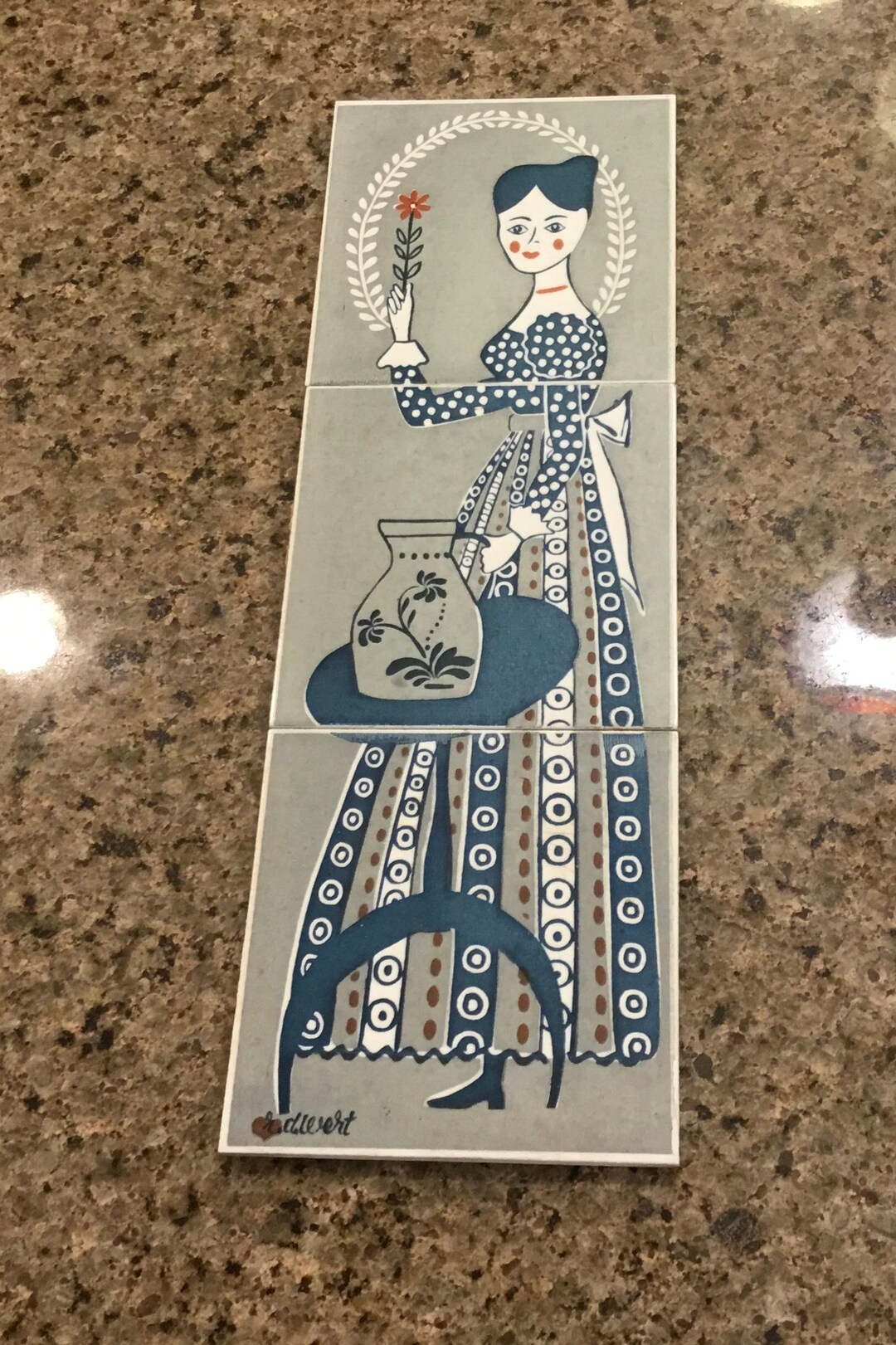 Antique American Folk Art Ceramic Tiles - Wheeling Tiles - USA - 1920’s ...