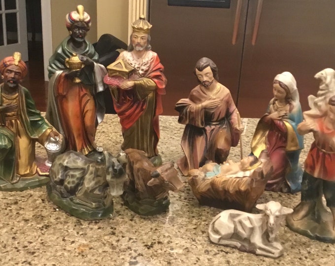 Vintage Japanese Christmas Nativity - Large Statement Paper Mache ...