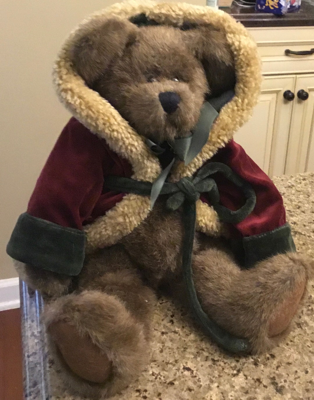 Boyds Bears Christmas Bear - Vintage Papa Noel Bear With Burgundy ...