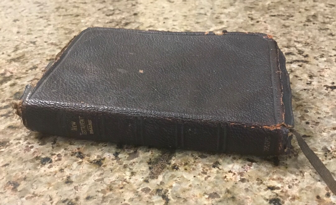 Antique Miniature Bible - the New Testament - Silk Sewn Leather Bound ...