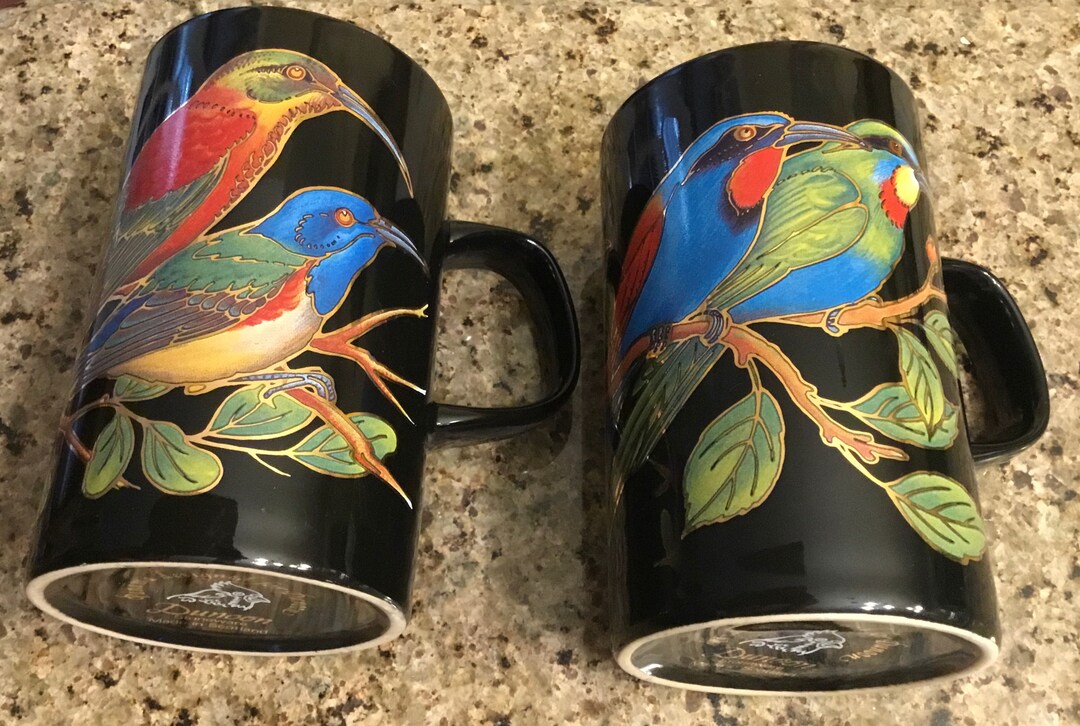 Dunoon of Scotland Coffee Mugs PANAMA Exotic Birds - Scottish Stoneware ...