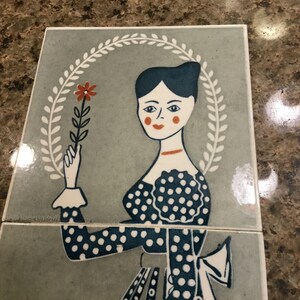 Antique American Folk Art Ceramic Tiles - Wheeling Tiles - USA - 1920’s ...