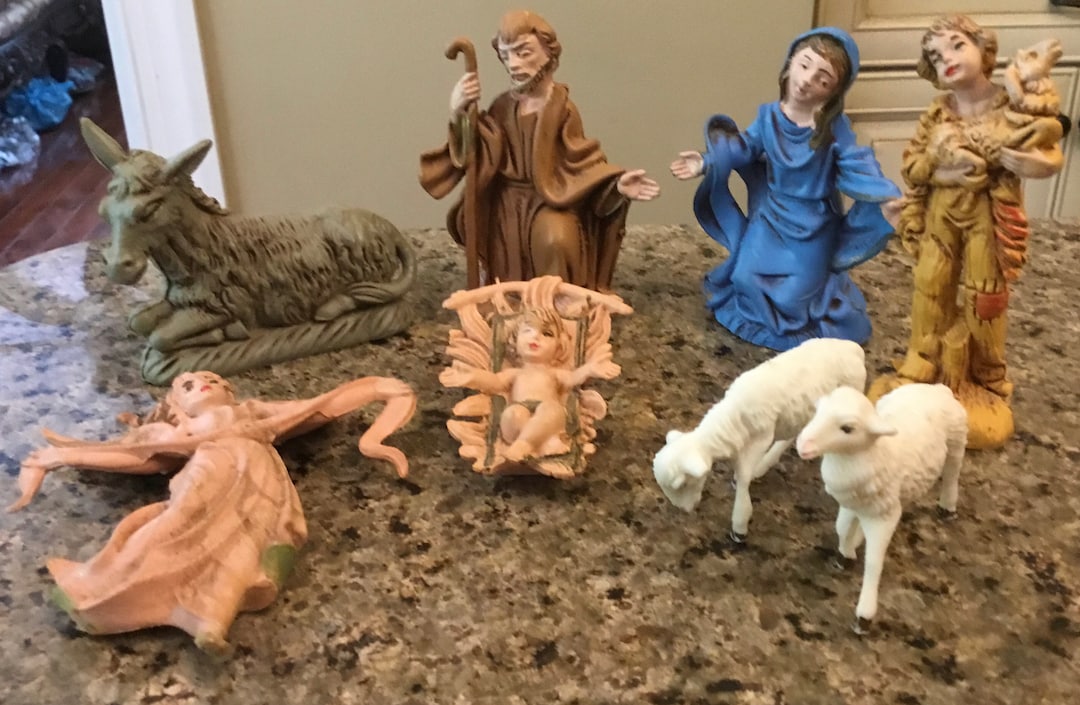 Vintage Italian Depose Nativity Figurines - Set of 8 - Made in Italy ...